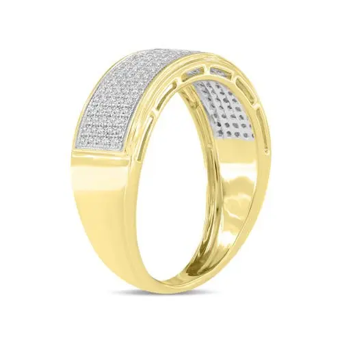 LUVMYJEWELRY Quintus Diamond Band Ring In 10k Gold - 10k Yellow Gold