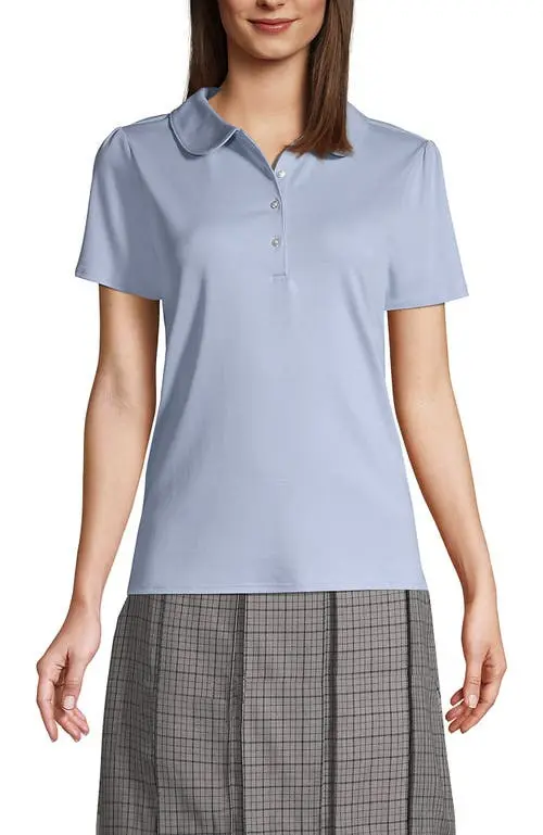 LANDS' END School Uniform Peter Pan Collar Polo Shirt - Blue