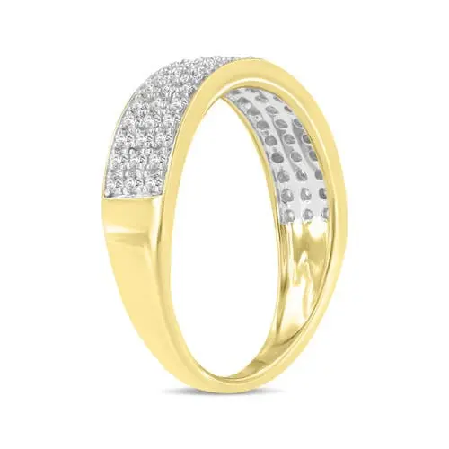 LUVMYJEWELRY Trium Diamond Band Ring In 10k Gold - 10k Yellow Gold