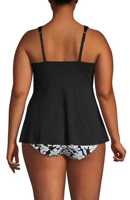 LANDS' END Flutter Tankini Top - Black