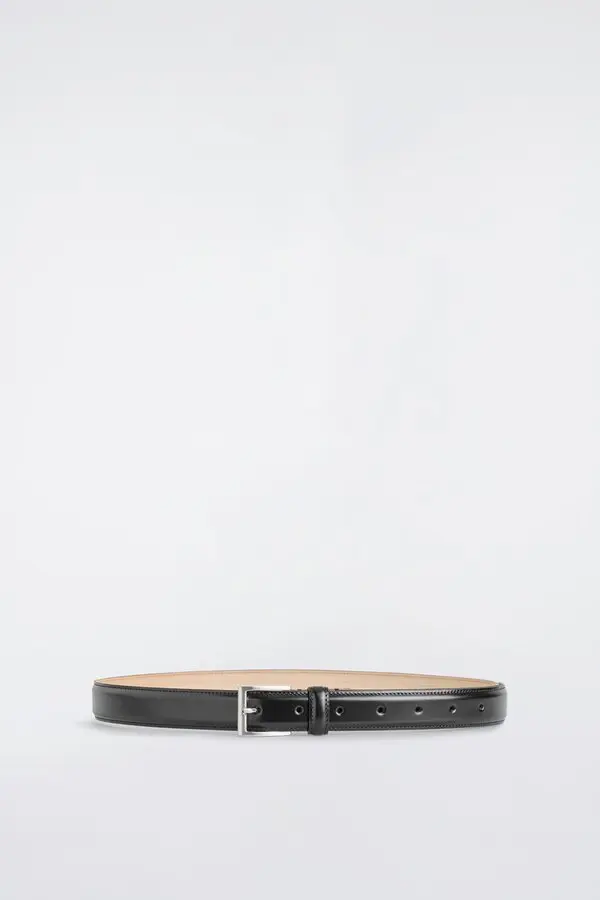 Cos Leather Belt With Buckle Closure