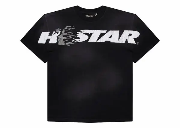 HELLSTAR Cartoon Logo Glitter Logo T-shirt - Black
