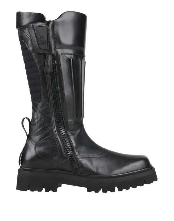 Emporio Armani Leather And Textile Fibers Boots
