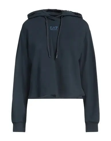 EA7 Cotton-elastane Blend Fleece Sweatshirt - Blue