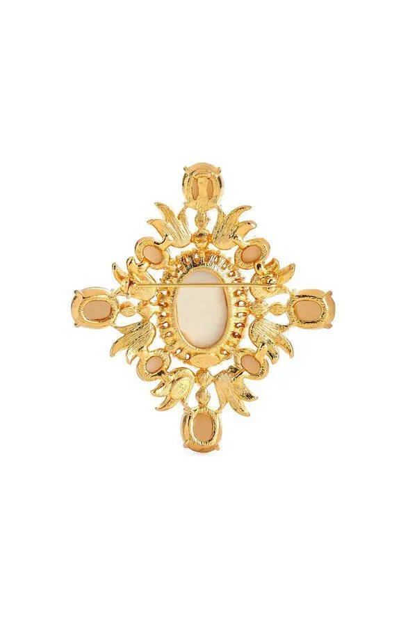 KENNETH JAY LANE Crystal And Pearl Cluster Pin