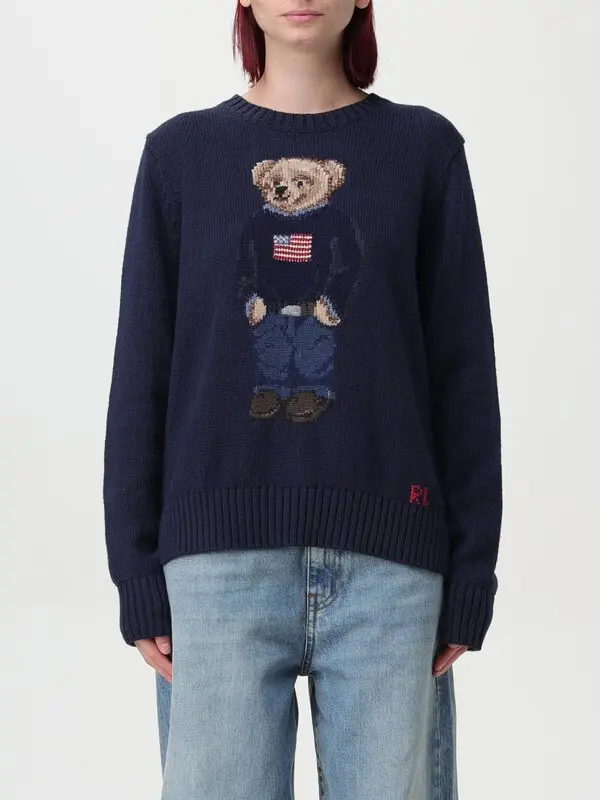 Polo Ralph Lauren Teddy Bear Print Crewneck Jumper - Navy