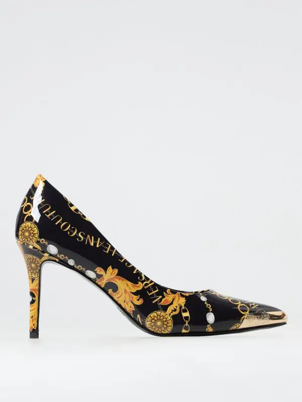 Versace Embellished Pointed Toe Stiletto Pumps - Black 1