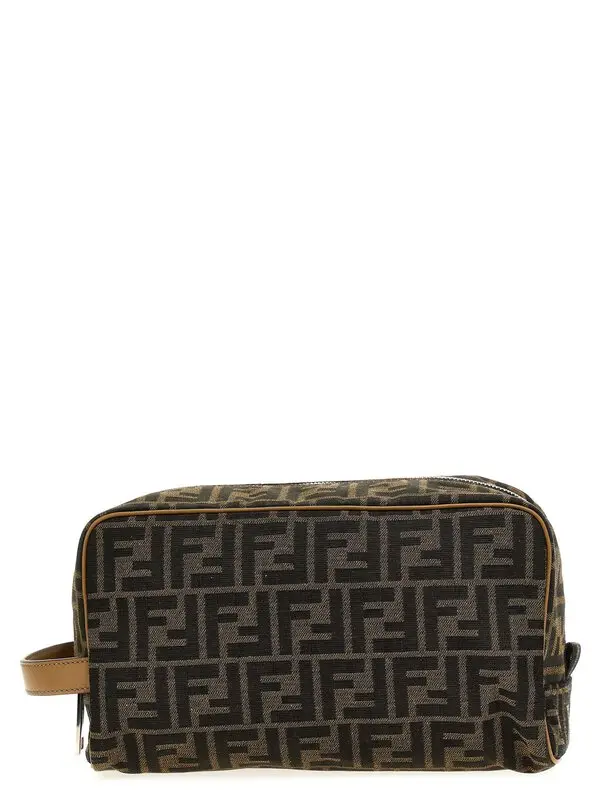 Fendi Ff Wash Bag - Beige