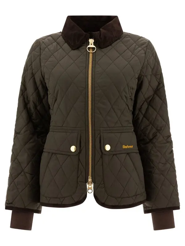 Barbour Beadnell' Fitted Quilted Jacket - Green