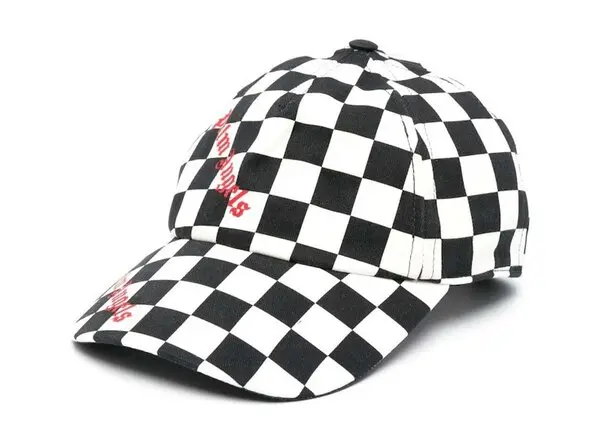 Palm Angels Damier Checked Cap - White/black