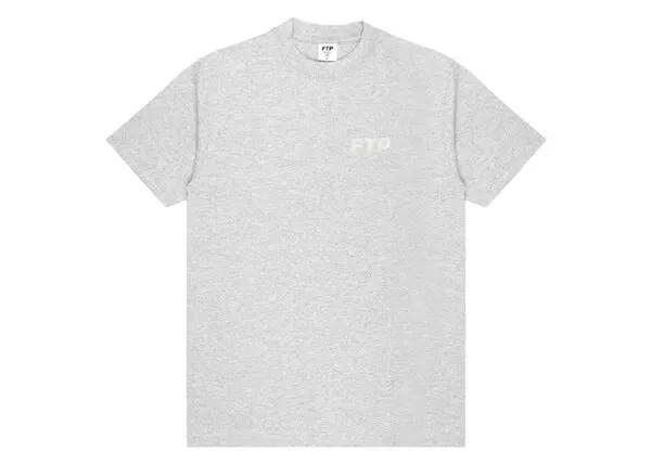 FTP Rhinestone Logo Tee Shirt - Heather Grey