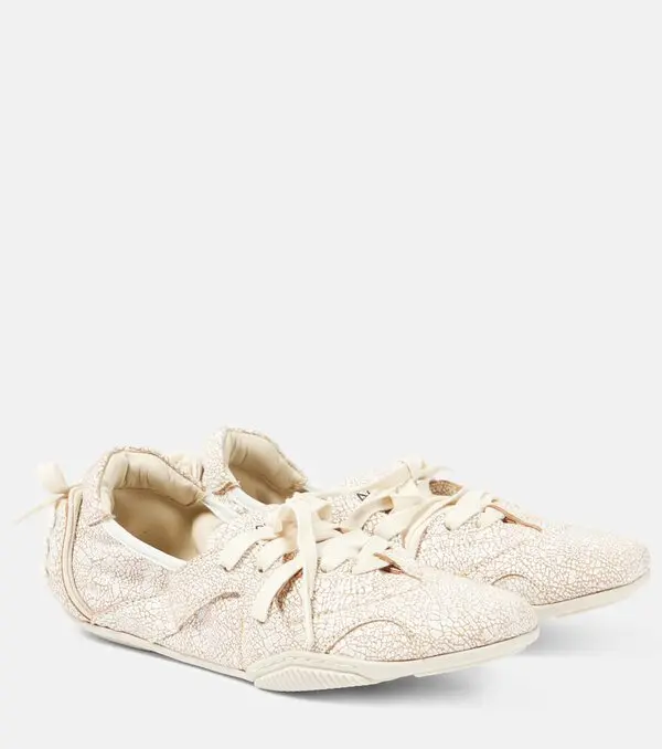 Acne Studios Leather Sneakers With Square Toe - White