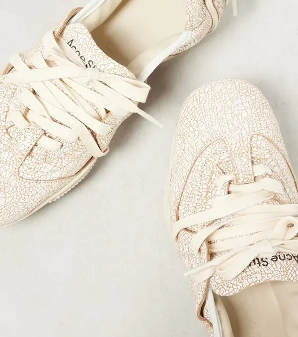 Acne Studios Leather Sneakers With Square Toe - White