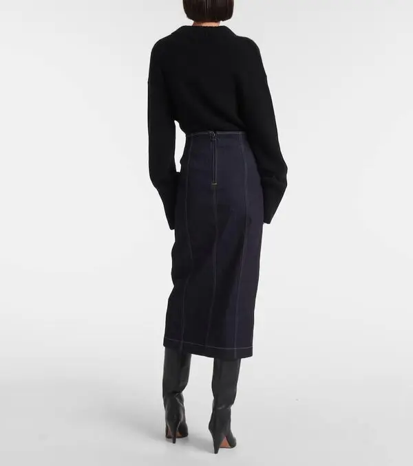 Veronica Beard Fiona Denim Maxi Skirt
