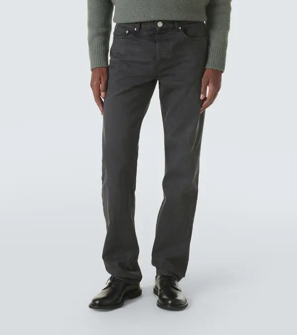 AMI Paris Straight Leg Jeans In /grizzly