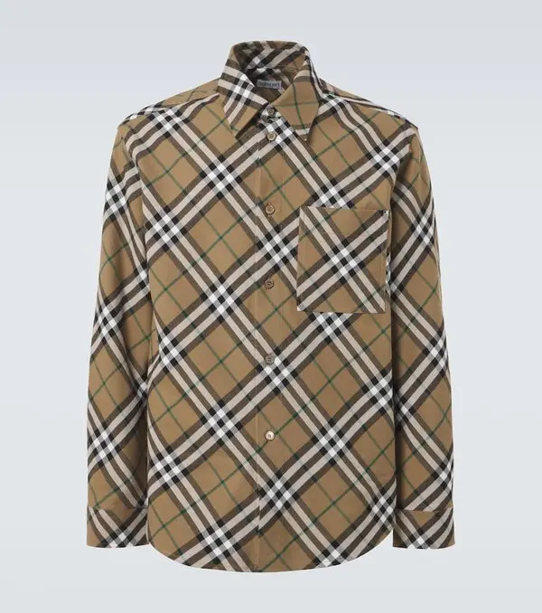 Burberry Check Cotton Shirt - Beige