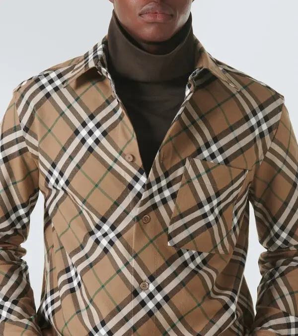 Burberry Check Cotton Shirt - Beige
