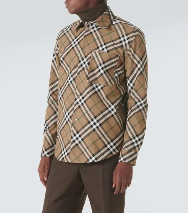 Burberry Check Cotton Shirt - Beige