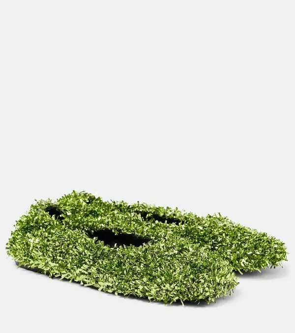 Dries Van Noten Glitter Ballerina Flats - Green