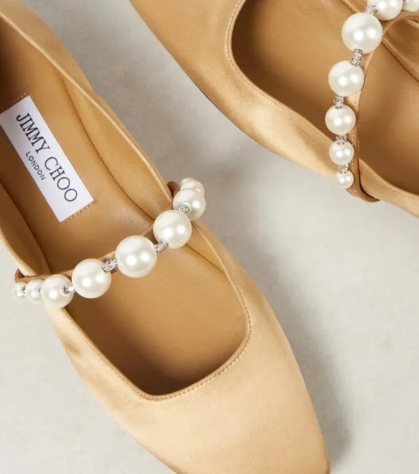 JIMMY CHOO Ade Embellished Mary Jane Flats