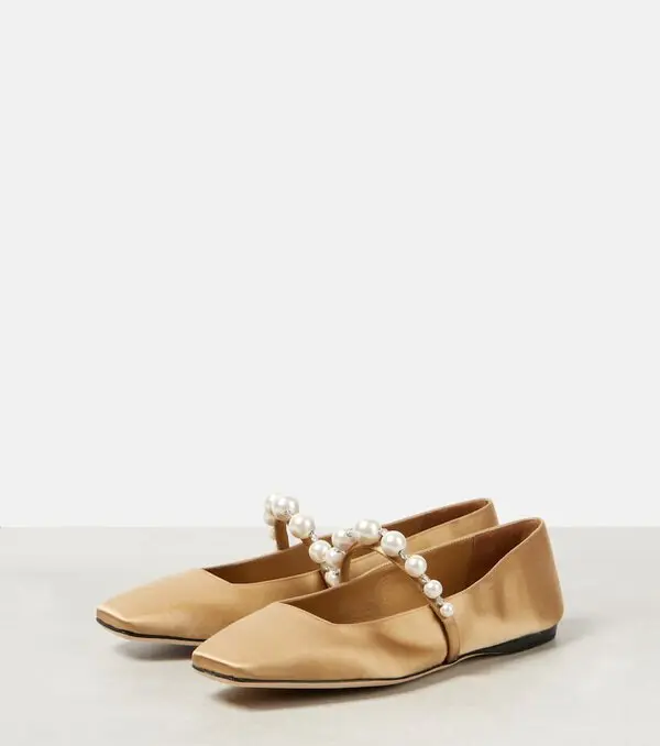JIMMY CHOO Ade Embellished Mary Jane Flats