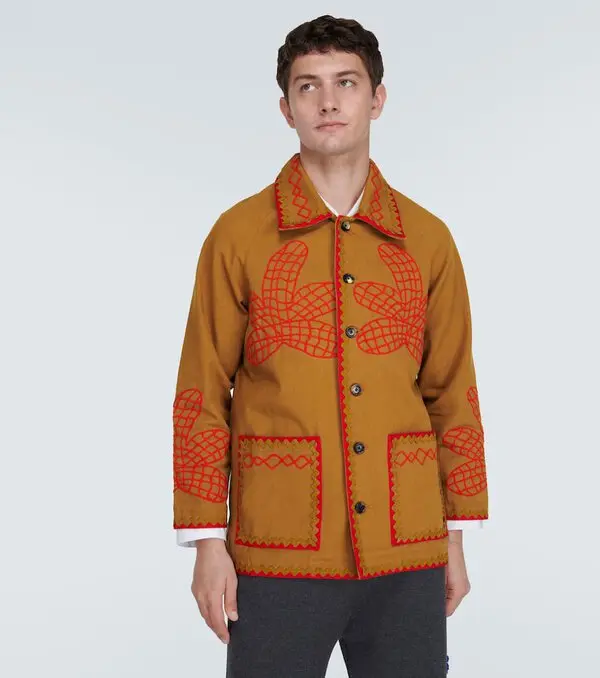 BODE Field Maple Embroidered Cotton Coat