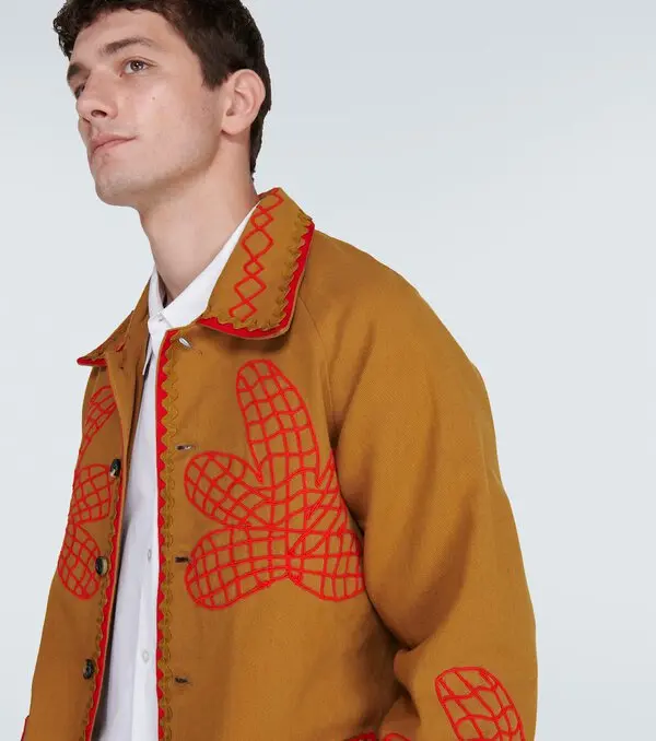 BODE Field Maple Embroidered Cotton Coat