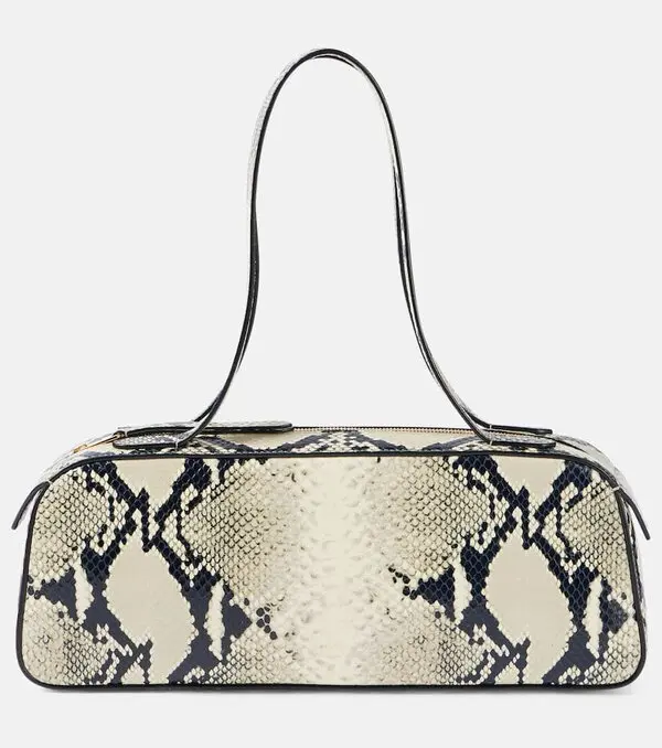 Khaite Simona Snake-effect Leather Shoulder Bag - Beige
