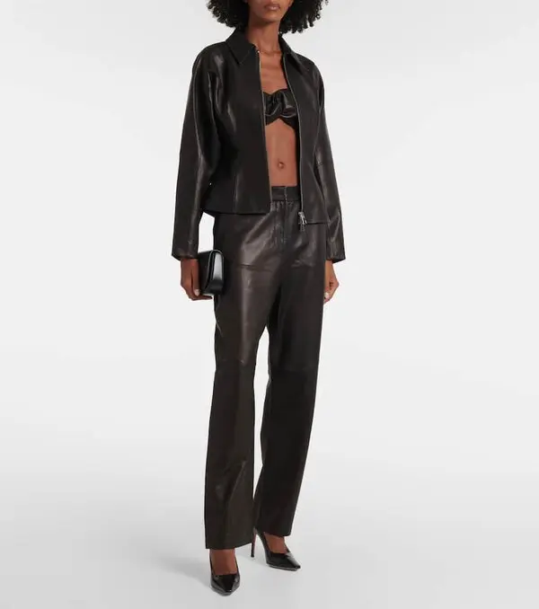 THE SEI Leather Bra Top