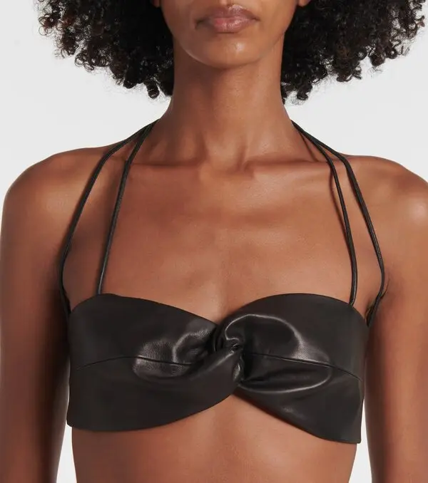 THE SEI Leather Bra Top
