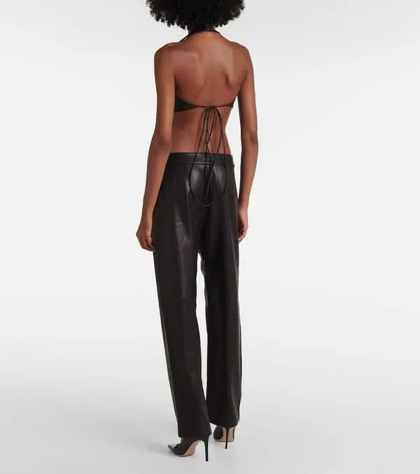 THE SEI Leather Bra Top