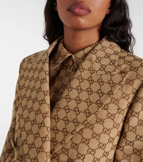 Gucci Gg Canvas Double-breasted Blazer