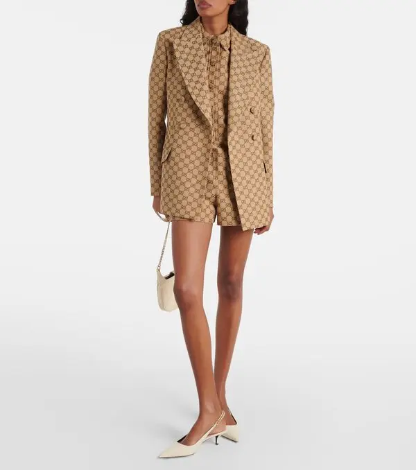 Gucci Gg Canvas Double-breasted Blazer