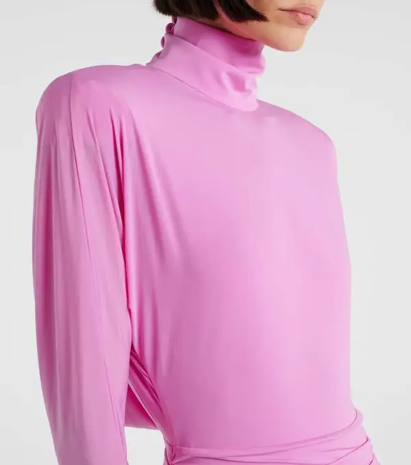 Alex Perry Draped Jersey Minidress