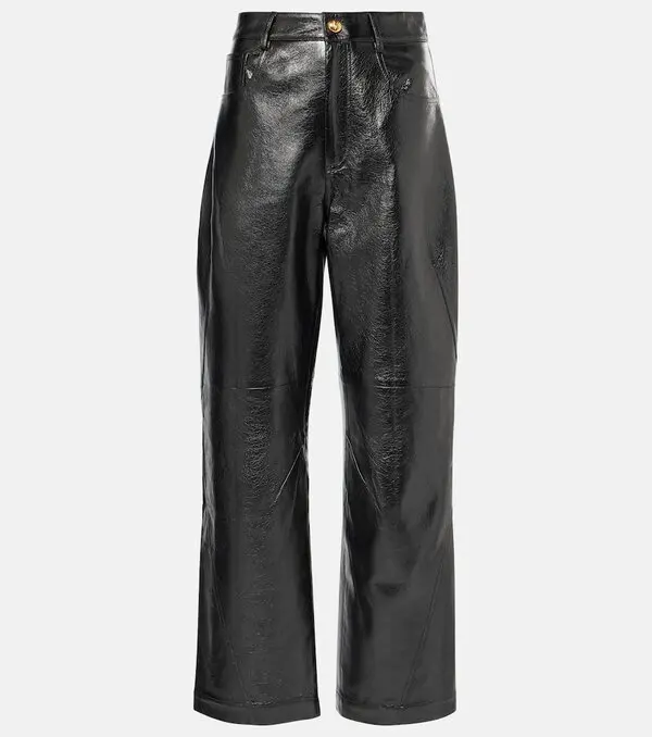 JACQUES WEI High-rise Wide-leg Leather Pants