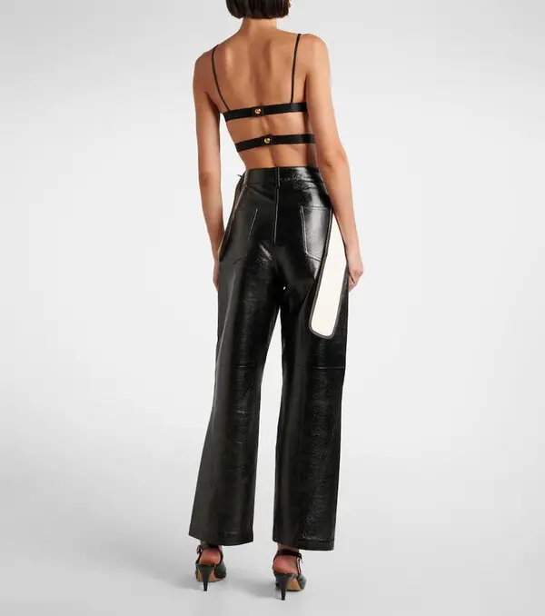 JACQUES WEI High-rise Wide-leg Leather Pants