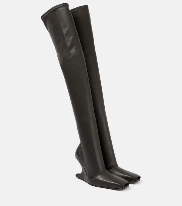 Rick Owens Cantilever Leather Over-the-knee Boots - Black