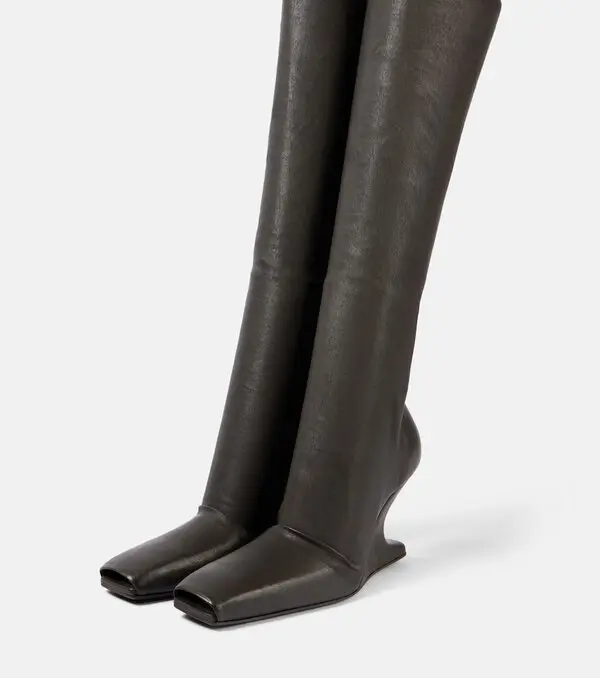 Rick Owens Cantilever Leather Over-the-knee Boots - Black
