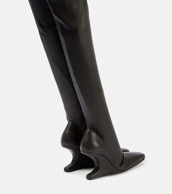 Rick Owens Cantilever Leather Over-the-knee Boots - Black
