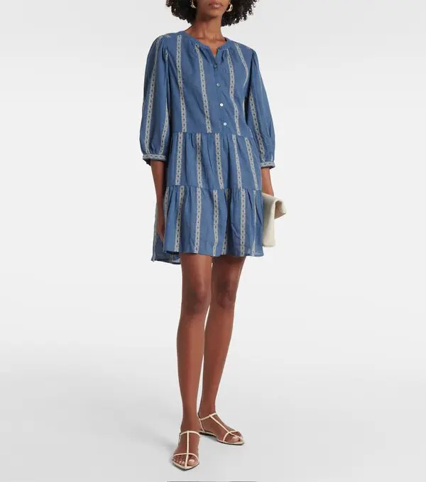 Velvet By Graham & Spencer Kaitlyn Jacquard Cotton-blend Minidress