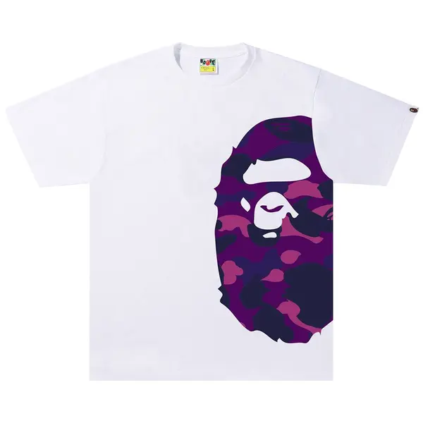 A BATHING APE Camo Side Ape Head Tee /purple - White