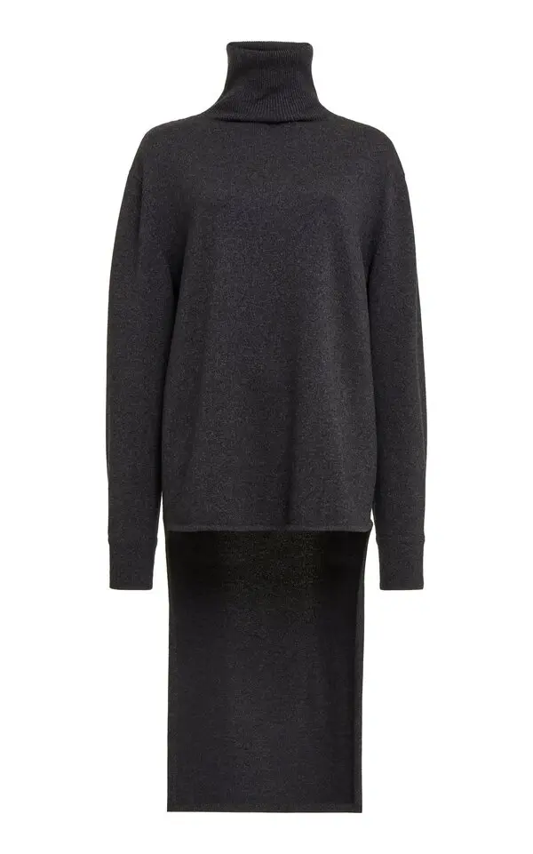 Givenchy Long-back High-neck Wool-cashmere Sweater