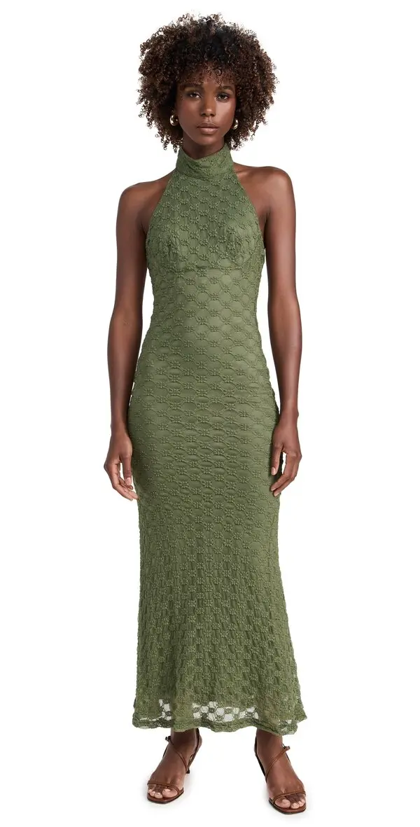 maje lace midi dress Maje Black Lace Long Sleeve Midi Dress with Black Slip - BOPF main image 0