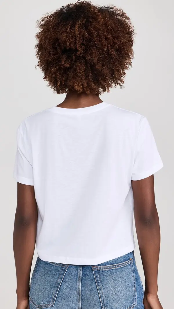 FAVORITE DAUGHTER Cropped Collegiate T-shirt - White Rouge