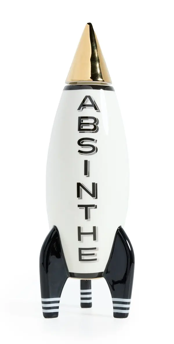 Jonathan Adler Rocket Absinthe Decanter - Black/white/gold/silver