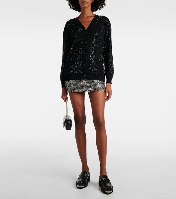Gucci Gg Crystal Wool Cardigan