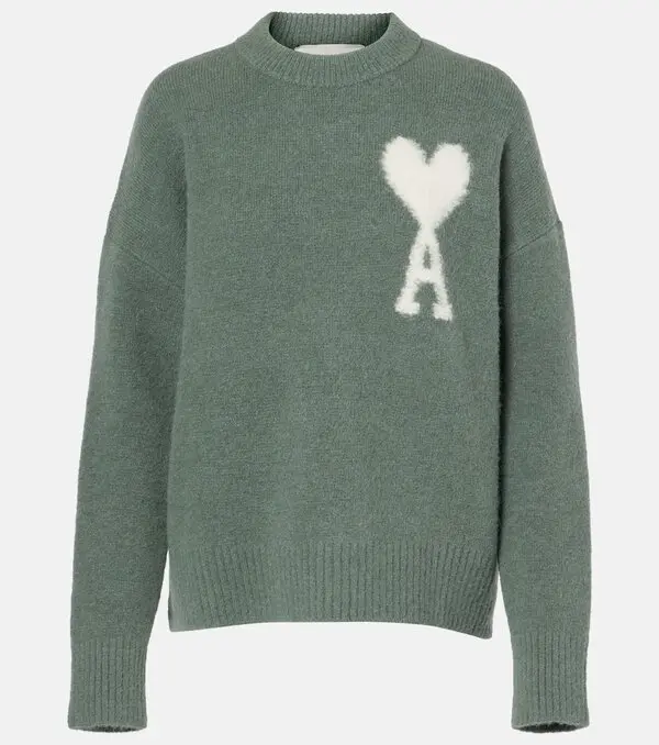 AMI Paris De Cœur Alpaca-blend Sweater - Green