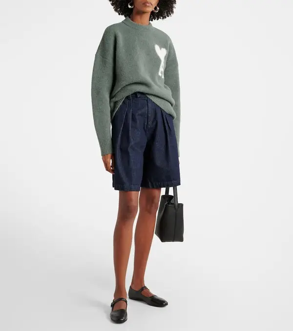 AMI Paris De Cœur Alpaca-blend Sweater - Green