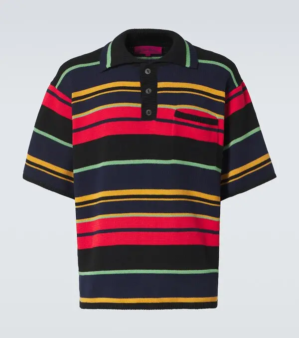 THE ELDER STATESMAN Scally Cotton And Alpaca-blend Polo Shirt - Multicoloured