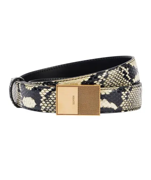 Khaite - Elio Snake-Effect Leather Belt